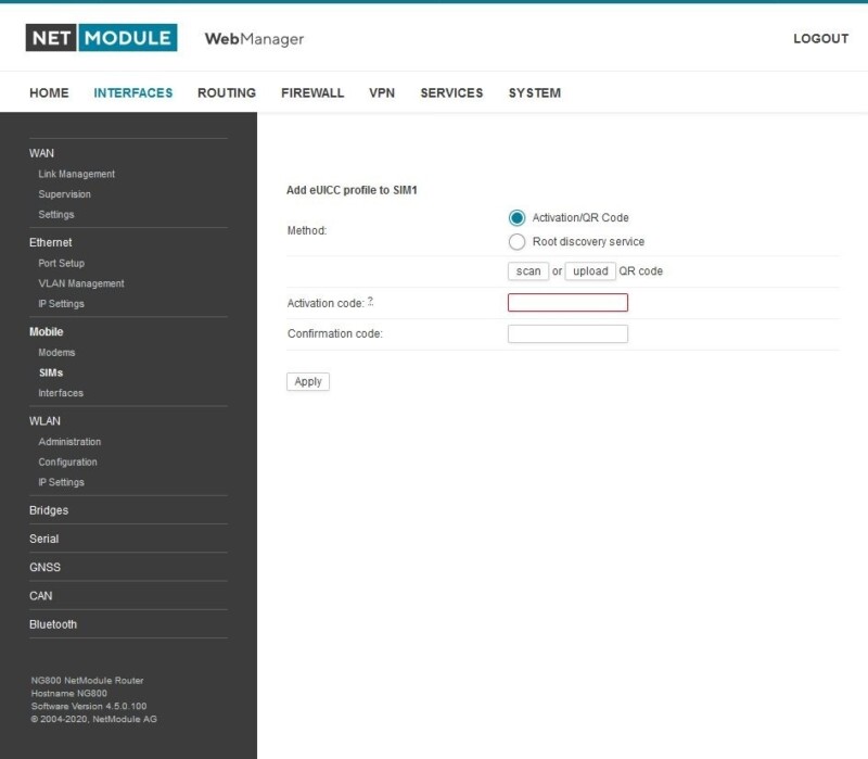 eUICC (eSIM) support for wireless routers | NetModule